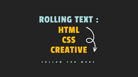 Pure Css Rolling Text Css Creative Text Animation Effect Youtube