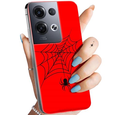 Etui Do Oppo Reno 8 Pro 5G Wzory Pająk Spider Pajęczyna Obudowa