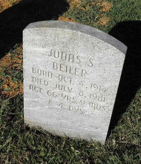 Jonas S Beiler 1914 1981 Mémorial Find A Grave