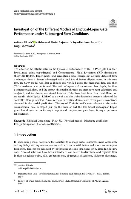 Pdf Investigation Of The Different Models Of Elliptical Lopac Gate