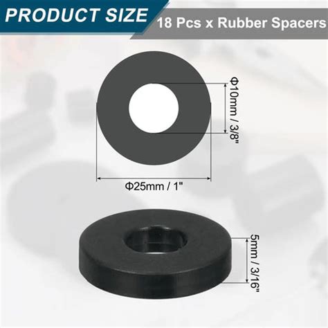 Heavy Duty Rubber Spacers 1 Inch Od By Three Eighths I