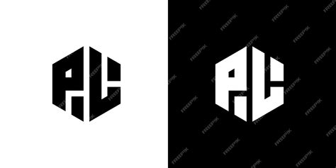 Carta Pl Polígono Hexagonal Design De Logotipo Mínimo E Profissional Em