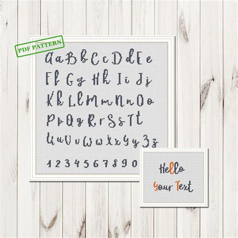 Alphabet Cross Stitch Font Pattern Modern Xstitch Font Chart Letters Cross Stitch Pattern Diy