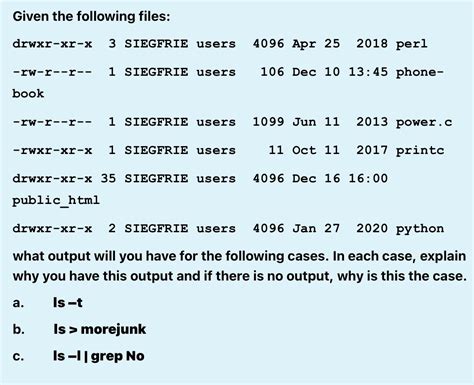 Solved Given The Following Files Drwxr Xr X Siegfrie Chegg