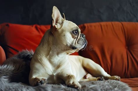 A Small Dog Laying On Top Of A Couch Stock Image Image Of Body Couch