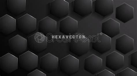 Hexagon Abstract Background The Concept Of Futuristic Black Color Technology Stock Vector