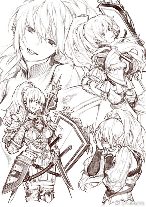 {线稿系列}角色线稿设计，动态（日韩） 图片 黑白稿线稿图片素材 花瓣网