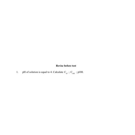 Solved PH Of Solution Is Equal To 4 Calculate Chegg