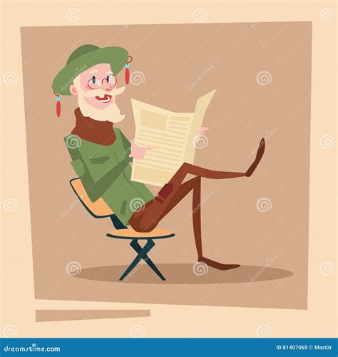 Elderly Man In Rocking Chair Vector Cartoon 31731876