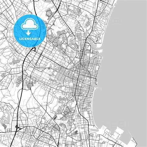 津市 Tsu City Map Light Hebstreits