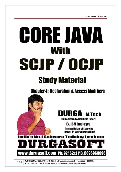4 Declaration And Access Modifiers 114 Durgasoft 202