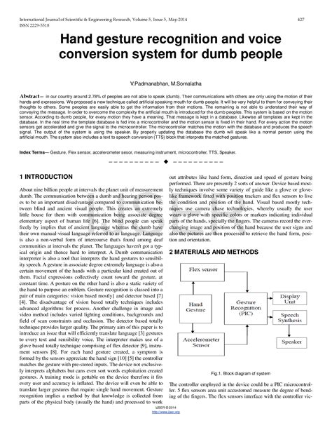 PDF Hand Gesture Recognition And Voice Conversion System PDF