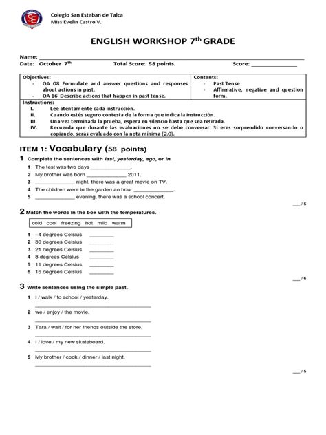 English Workshop 7 Grade Vocabulary Pdf Languages Language