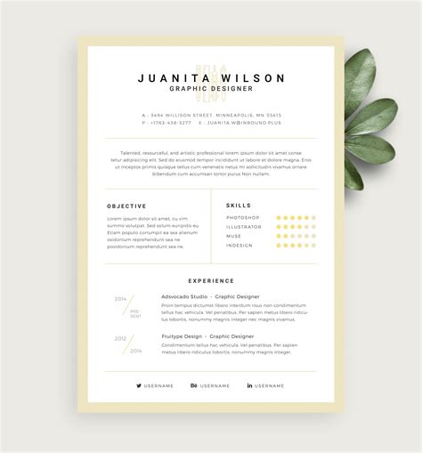 Clean Resume Template Psd