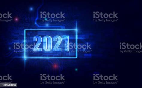 2021 年現代未來技術範本新年 2021 在風格 Hud Gui Ux 未來派背景您的設計向量圖形及更多2021圖片 Istock