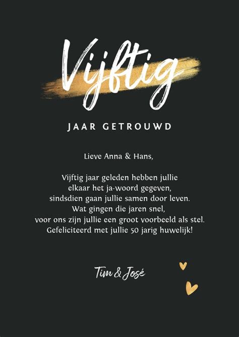 Felicitatiekaart Jubileum Huwelijk 50 Jaar Kaartje2go