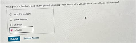 Solved What Part Of A Feedback Loop Causes Physiological