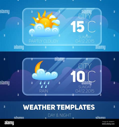 Weather Forecast Widget Meteorology And Climate Mobile Application Software Layout Template