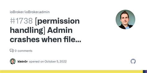 Permission Handling Admin Crashes When File Permissions Are Changed Issue IoBroker