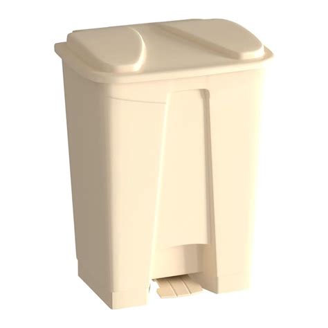 16 Qt 4 Gallon Beige Rectangular Step On Trash Can Hands Free