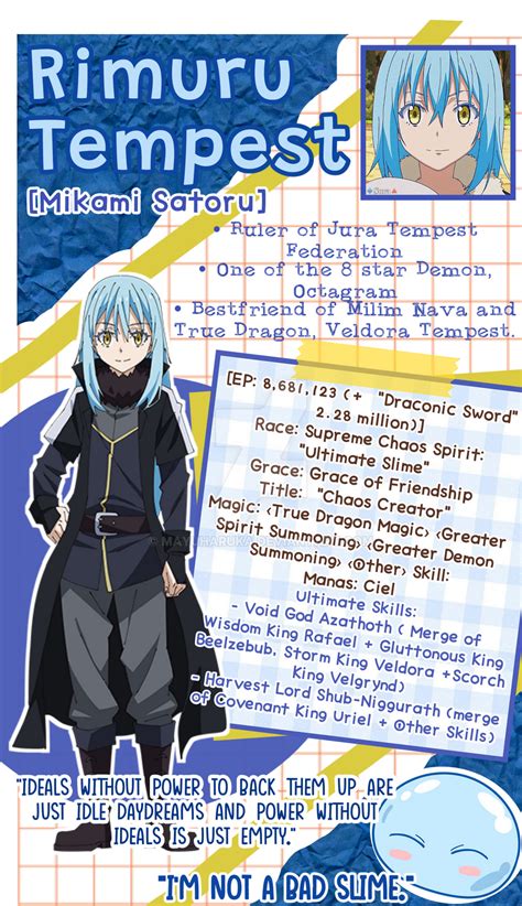 Rimuru Tempest Info By Mayuharuka On Deviantart