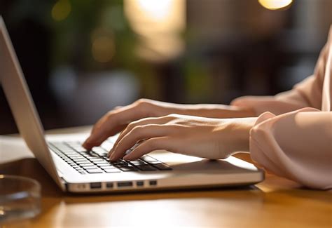 Premium Photo Photo Of Female Hands Fingers On Her Computer Keyboard While Typing