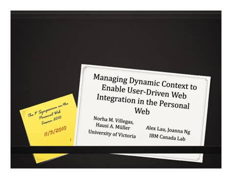 Pdf Managing Dynamic Context To Enable User Driven Web Integration In