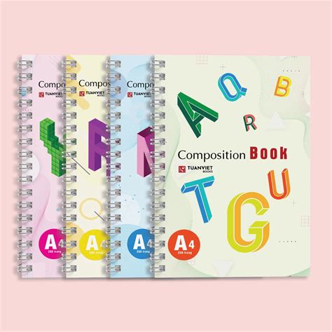 XO Horizontal Spring Notebook 200 Pages A4 Size TUANVIET BOOKS Alphabet Theme Suitable For