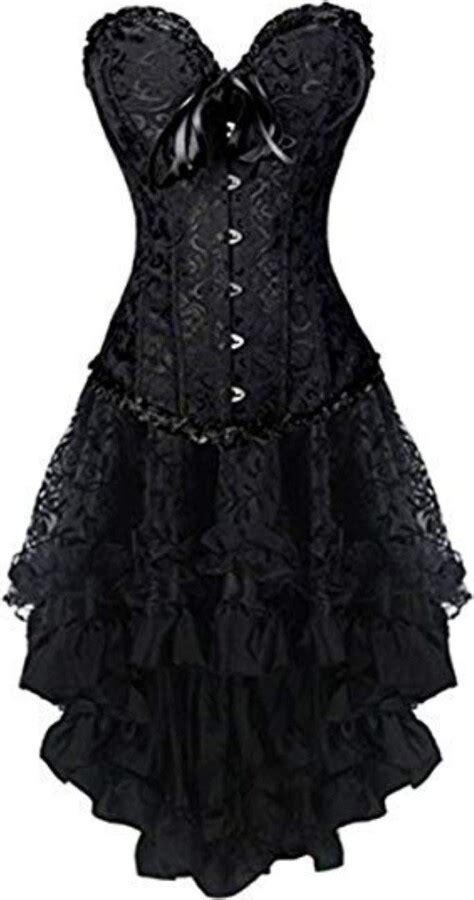 TNASA Women S Sexy Gothic Steampunk Boned Corset Dress Basque Clubwear