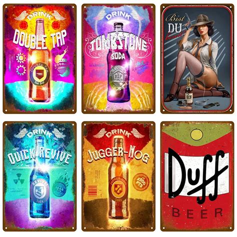 Металлический знак в стиле ретро для напитков пива вина винтажный жестяной знак на стену для