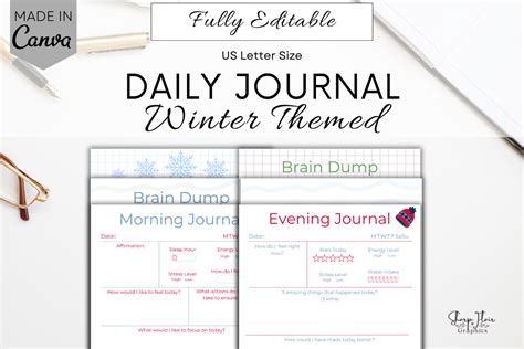 Daily Reflection Journal Sheets Canva Graphic By Sharp Flair Graphics · Creative Fabrica
