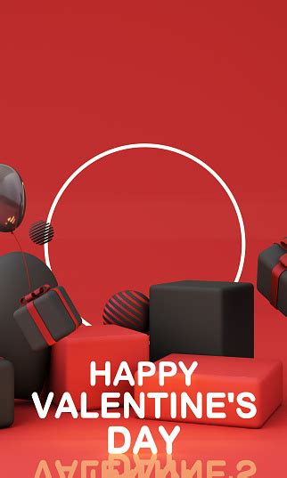 로맨틱 한 창조적 인 구성 해피 발렌타인 데이 현실적인 3d 축제 장식 개체 하트 모양의 풍선과 사랑 떨어지는 선물 상자 반짝이 골드 휴일 배너 와 포스터 3d 렌더 0명에