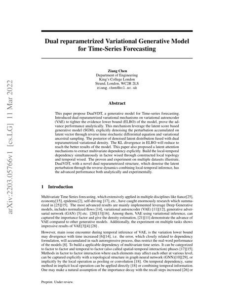 Pdf Dual Reparametrized Variational Generative Model For Time Series