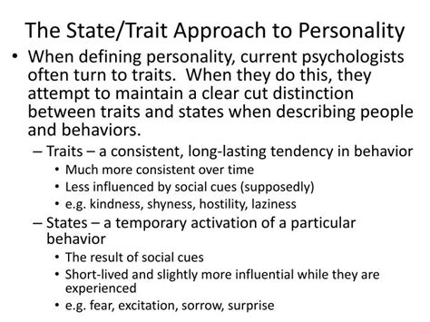 Ppt The Statetrait Approach To Personality Powerpoint Presentation