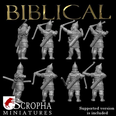 3d Printable Assyrian Heavy Archers By Scropha Miniatures