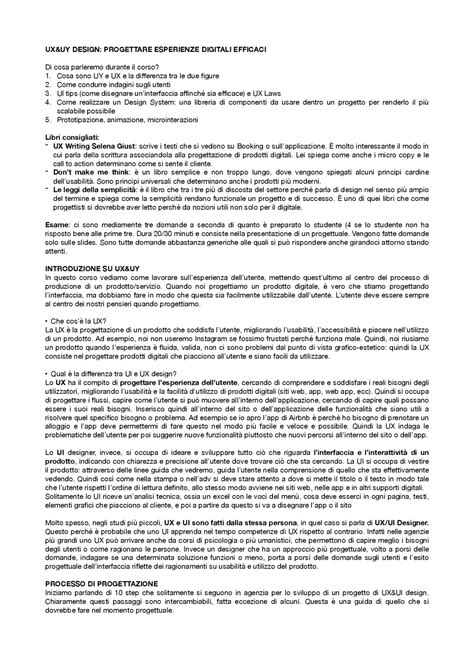 Appunti Delle Lezioni Di Uxandui Design Appunti Di Design Docsity