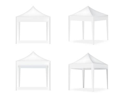 판매 마케팅 프로모션 전시회 배경 일러스트 레이 션에 대 한 3d 현실적인 텐트 디스플레이 Pop 부스 프리미엄 벡터