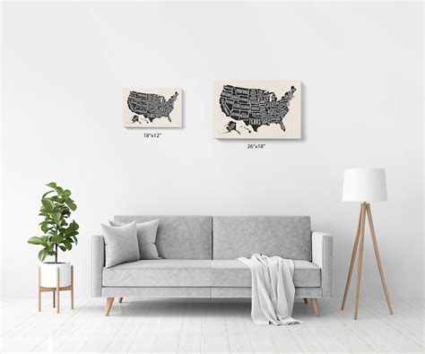Usa States Map Canvas Wall Art Homeschool Classroom Wall Art Etsy