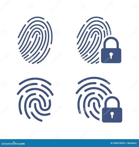 Fingerprint Loop Icon With Lock Sign Concept Of Personal Data