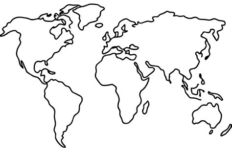 Mapa Del Mundo Con Esquemas Simples Y Continentes Vector Premium