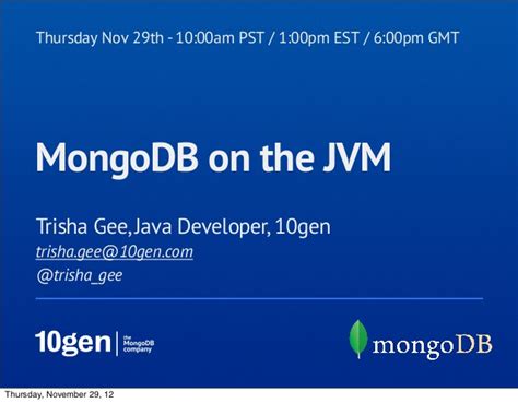 Webinar Mongodb On The Jvm