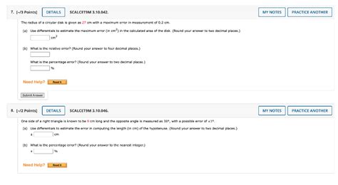 Solved 7 3 Points DETAILS SCALCET9M 3 10 042 MY NOTES Chegg