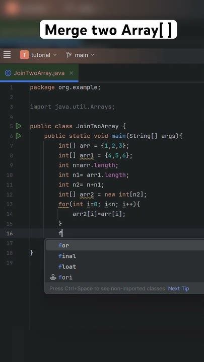 Wap In Java To Merge 2 Array Javashorts Automationtesting Coding