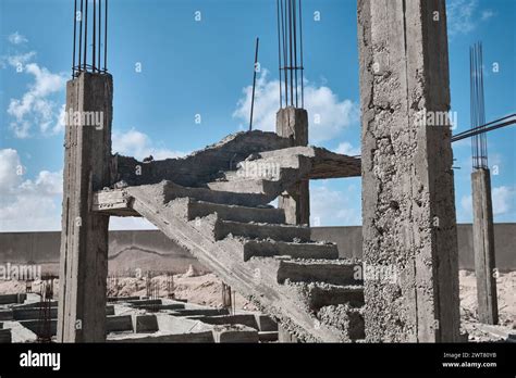 Reinforced Concrete Frame Of Unfinished Residential Building Stock