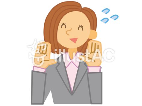 ビジネス女性断るイラスト No 197054／無料イラストなら「イラストac」