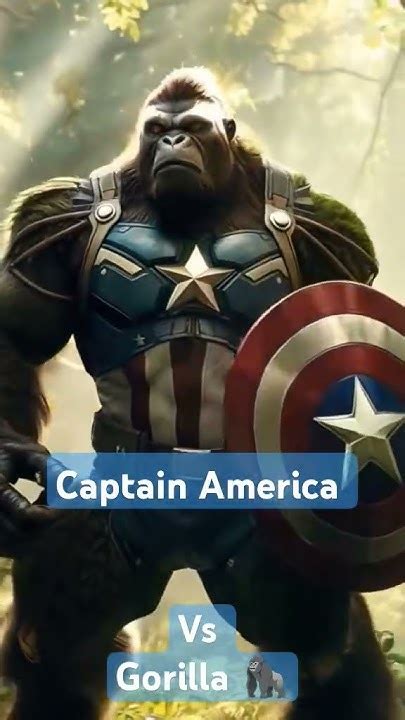 Captain America Vs Gorilla 🦍 Cartoon Aicartoonanimation Shorts
