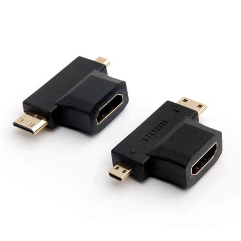 Gearit Hdmi Female To Micro Hdmi Mini Hdmi Male Connector Converter 10