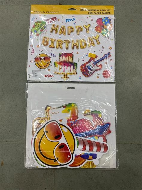 Happy Birthday Foil Paper Banner Kit At Rs 50set Birthday Supplies