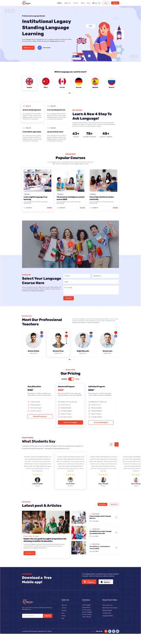 online language learning website design🔥