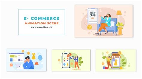 Online Shopping Process In Flat Character Animation Scene Elements Ft Animated Scene